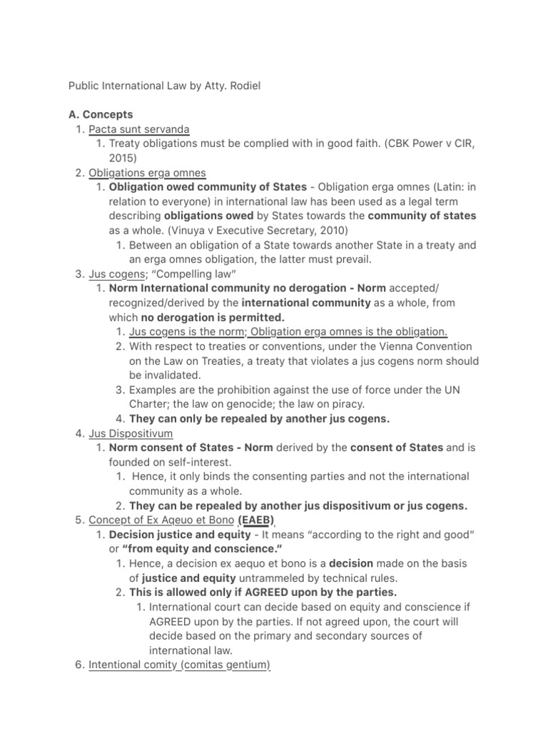 Public International Law Atty. Anselmo Rodiel Iv | PDF