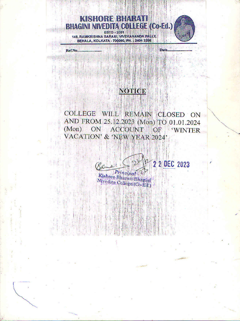 Holiday Notice 1 | PDF