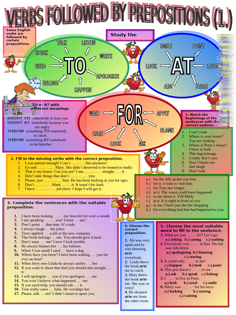 verbs with 'to', 'at', 'for' | PDF