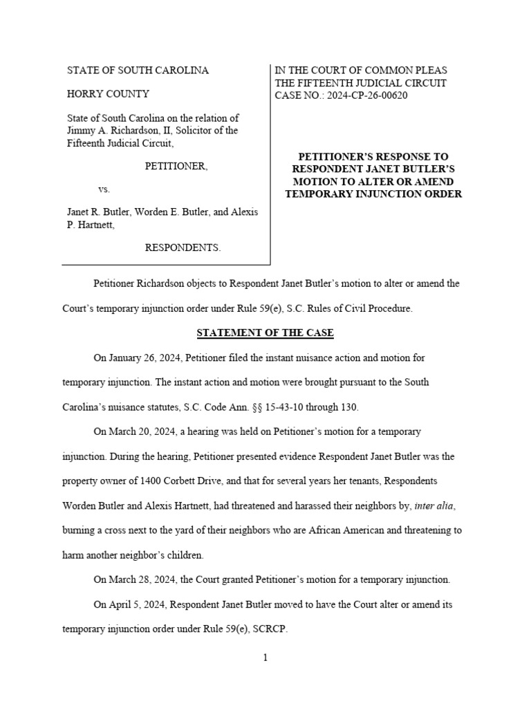 SC Nuisance Case: Response to Motion | PDF | Injunction | Social Science