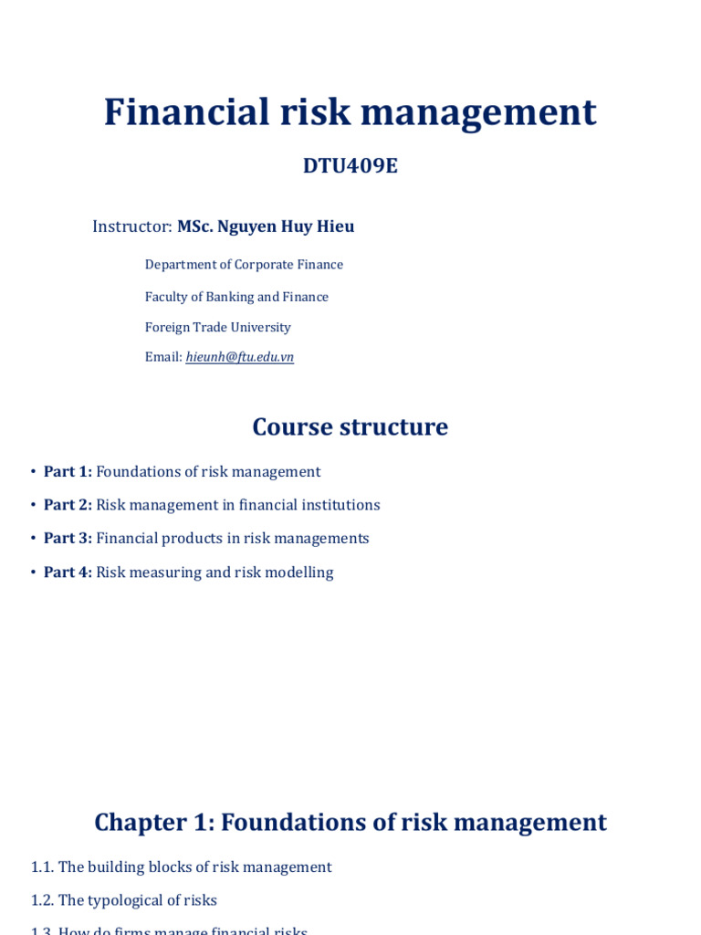 Chapter 1 Foundations of Risk Management | PDF