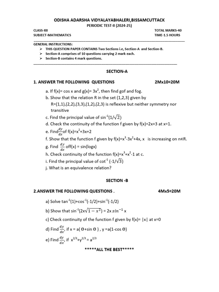 Xii Pt-2 Mathematics | PDF