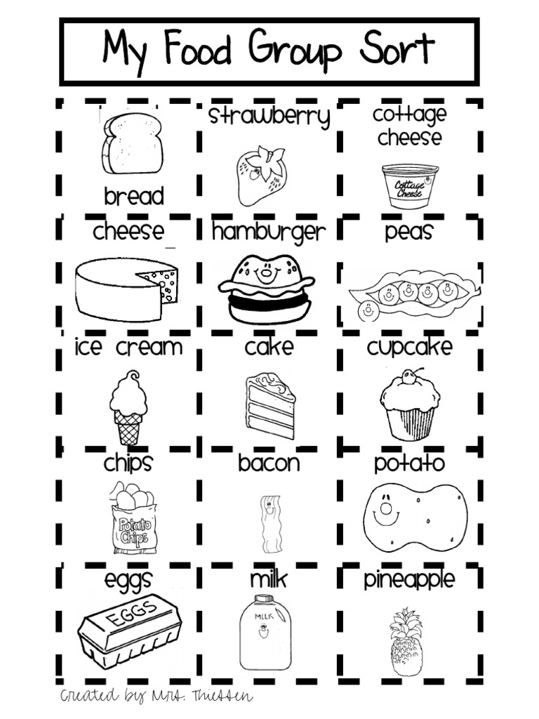 My First Grade Food Sort | PDF