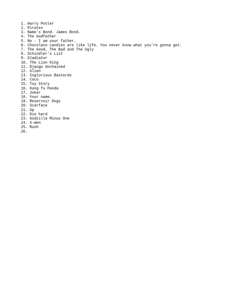 Movie Series List | PDF