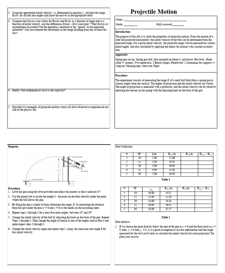 Projectile Motion | PDF