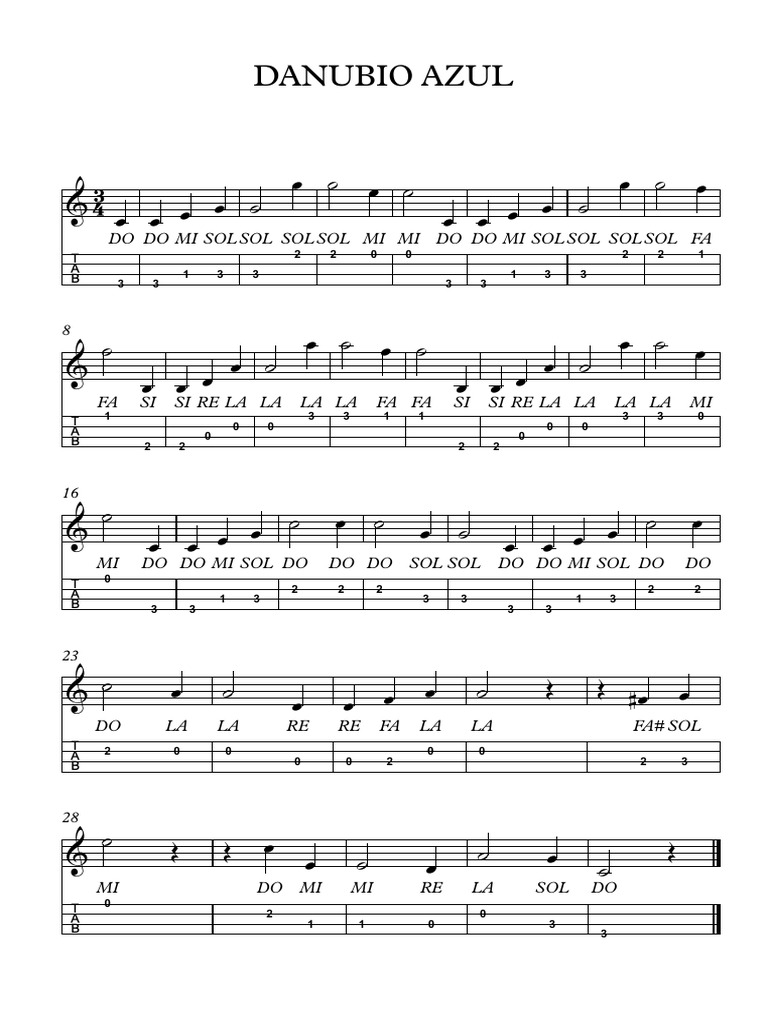DANUBIO AZUL - Partitura completa | PDF