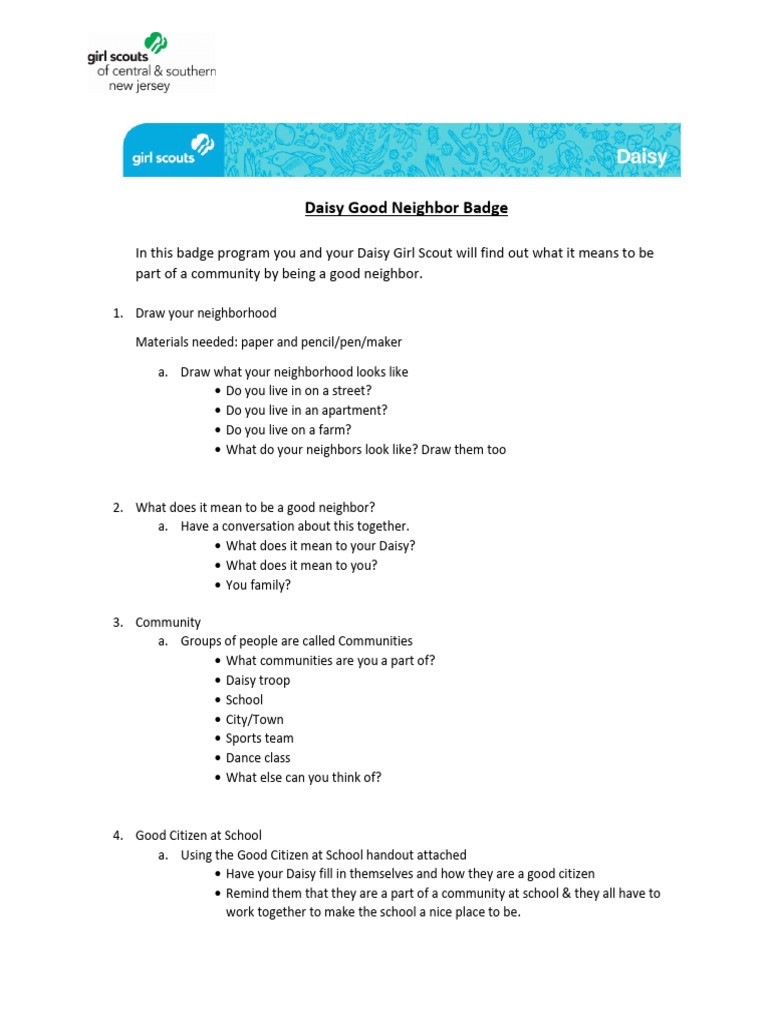 Daisy - Good Neigbor Badge | PDF