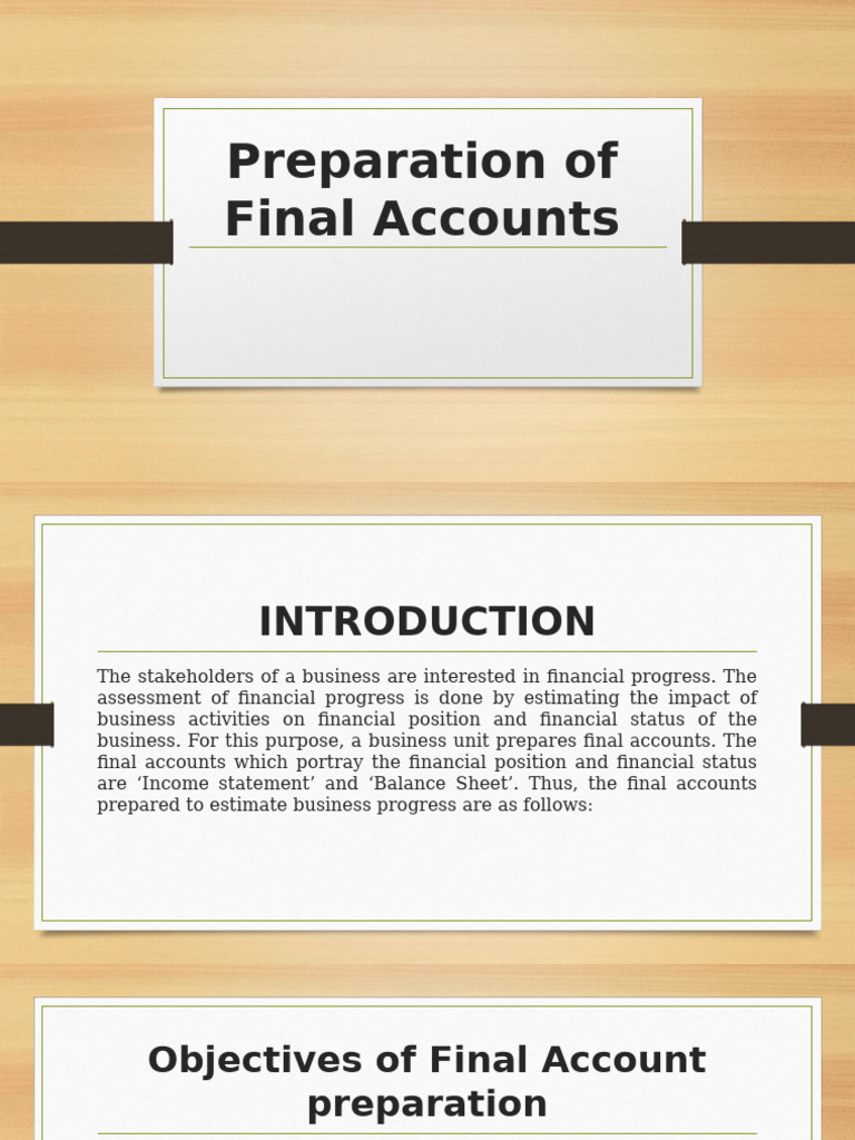 Preparation of Final Accounts | PDF