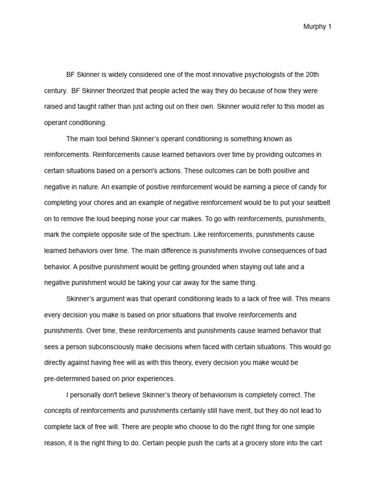 BF Skinner Paper | PDF