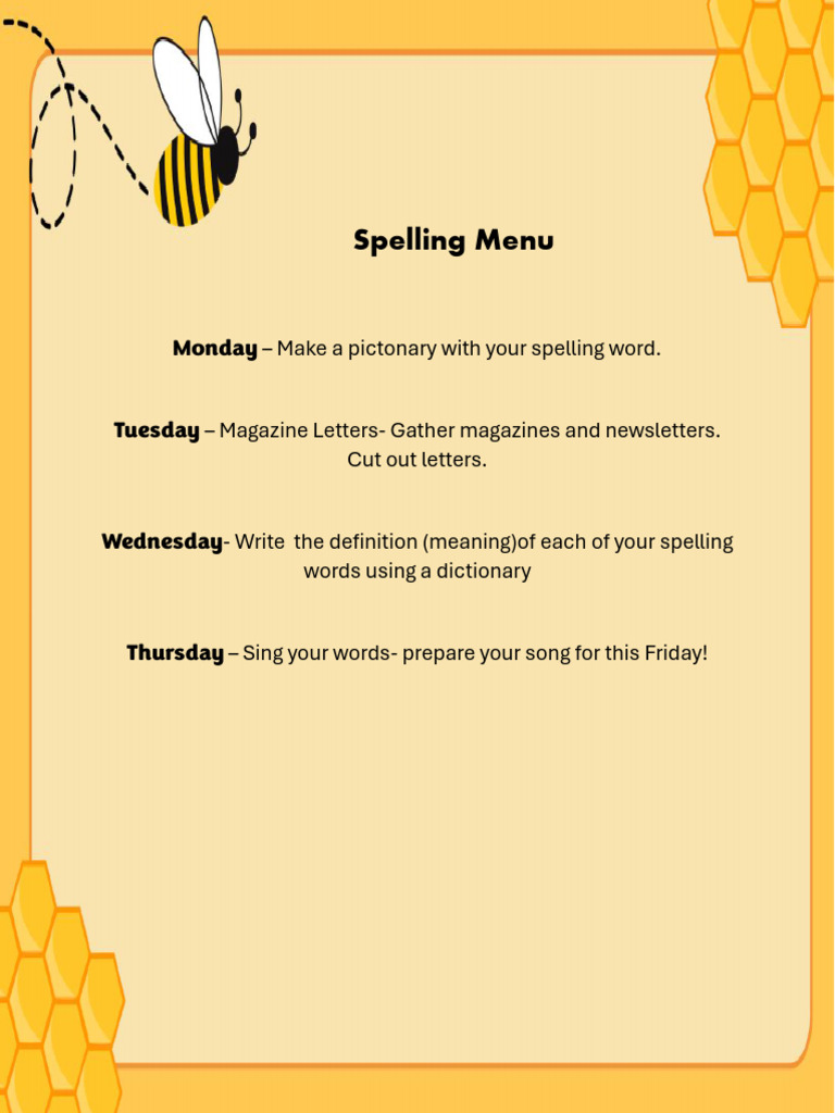 Spelling Menu.. | PDF