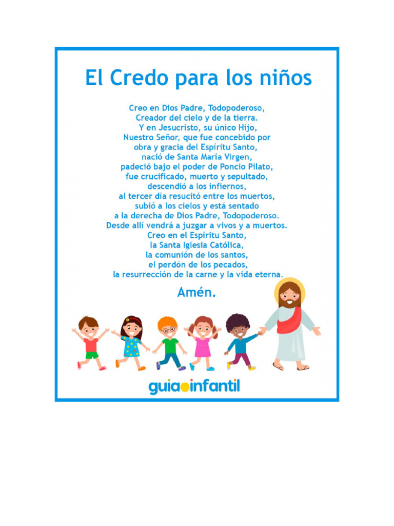 Oración Credo de los Apostoles para niños | PDF