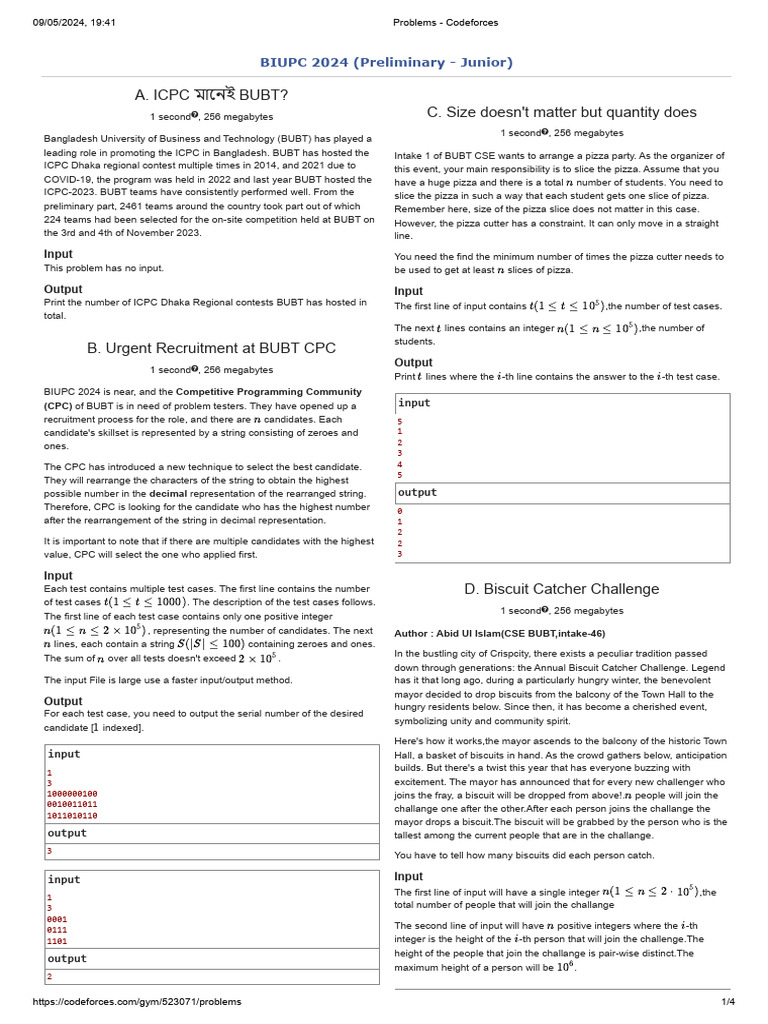 Junior Preliminary Problemset | PDF