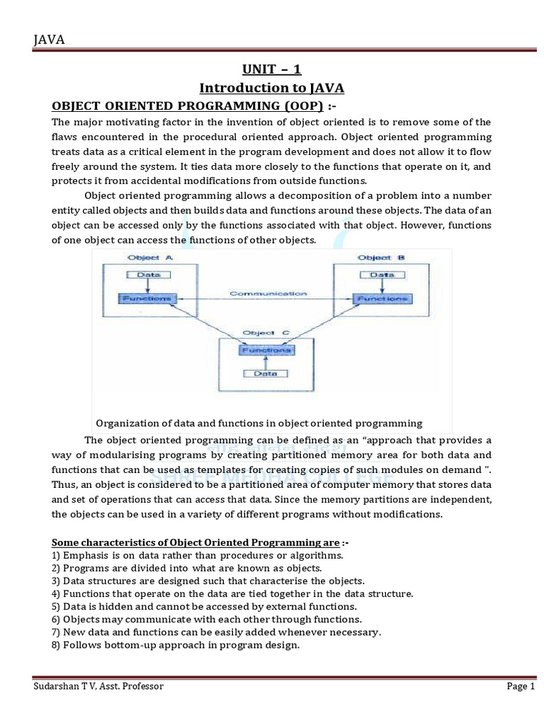 JavaNotesUnit 1 | PDF