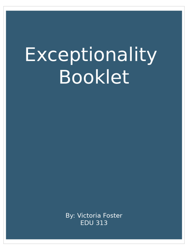Exceptionality Booklet Laura Jones | PDF