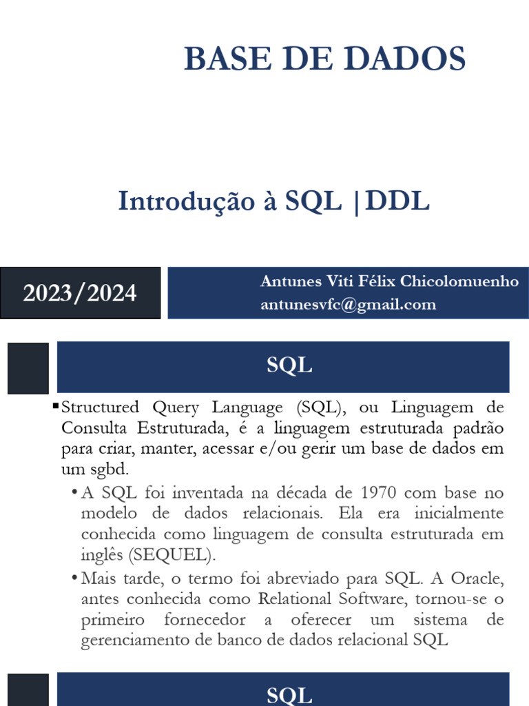 BD 005 Introducao A SQL | PDF