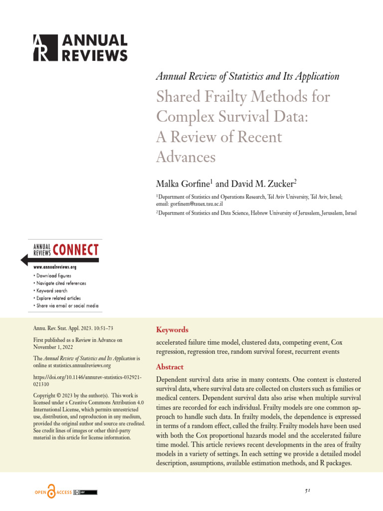 Shared Frailty Methods For | PDF