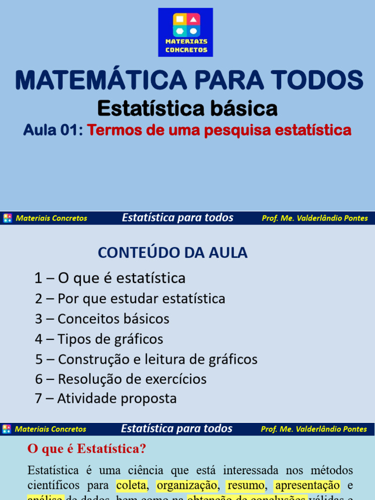 Estatística Básica - Aula 01 - 2024 | PDF