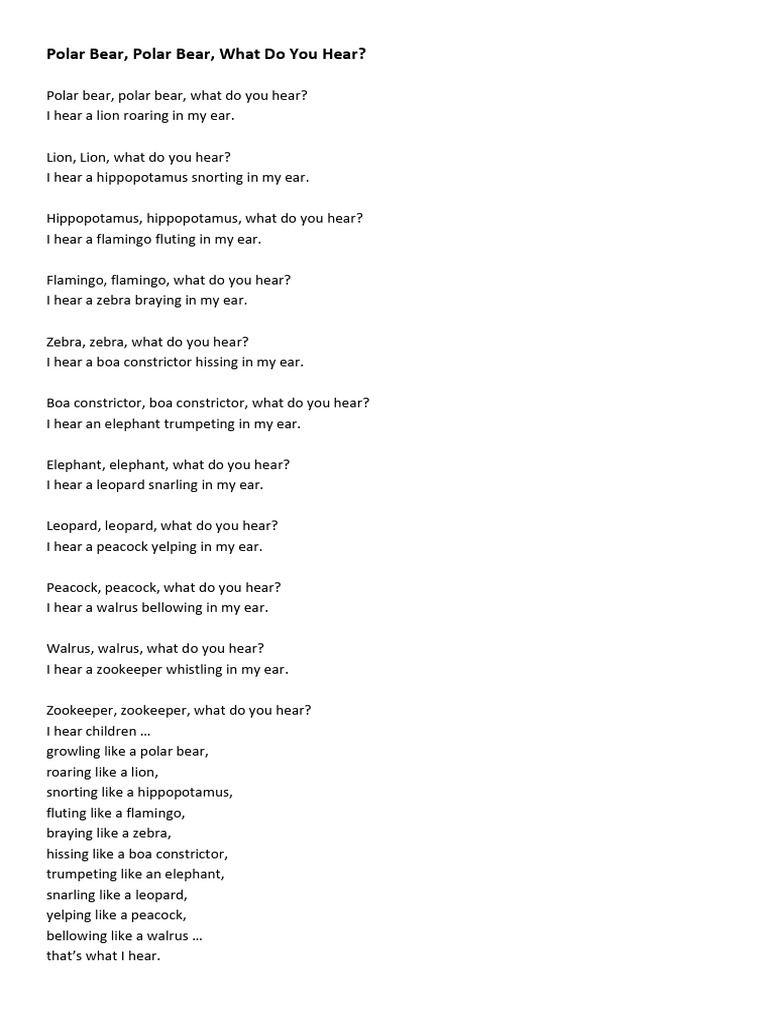 English wc 1 June Polar Bear poem word doc.202320828 | PDF