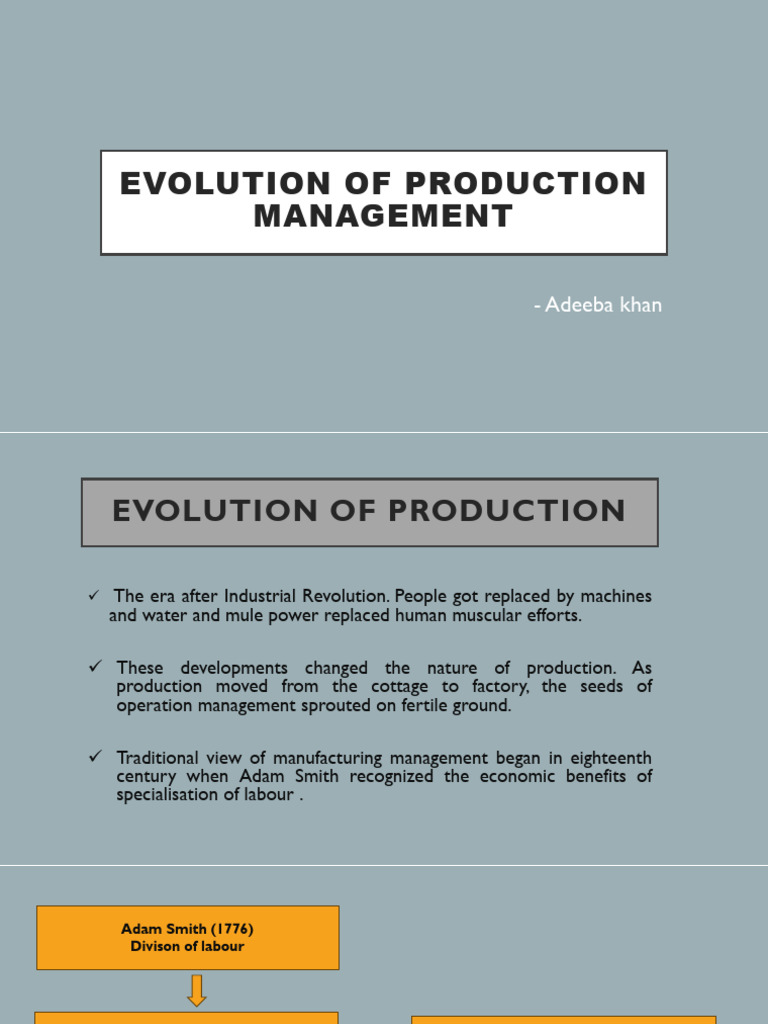Final EVOLUTION OF PRODUCTION | PDF