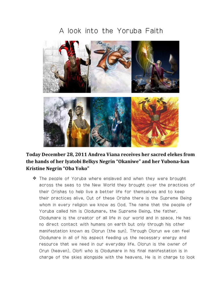 A Look Into The Yoruba Faith2 | PDF | Santería | Religion And Belief