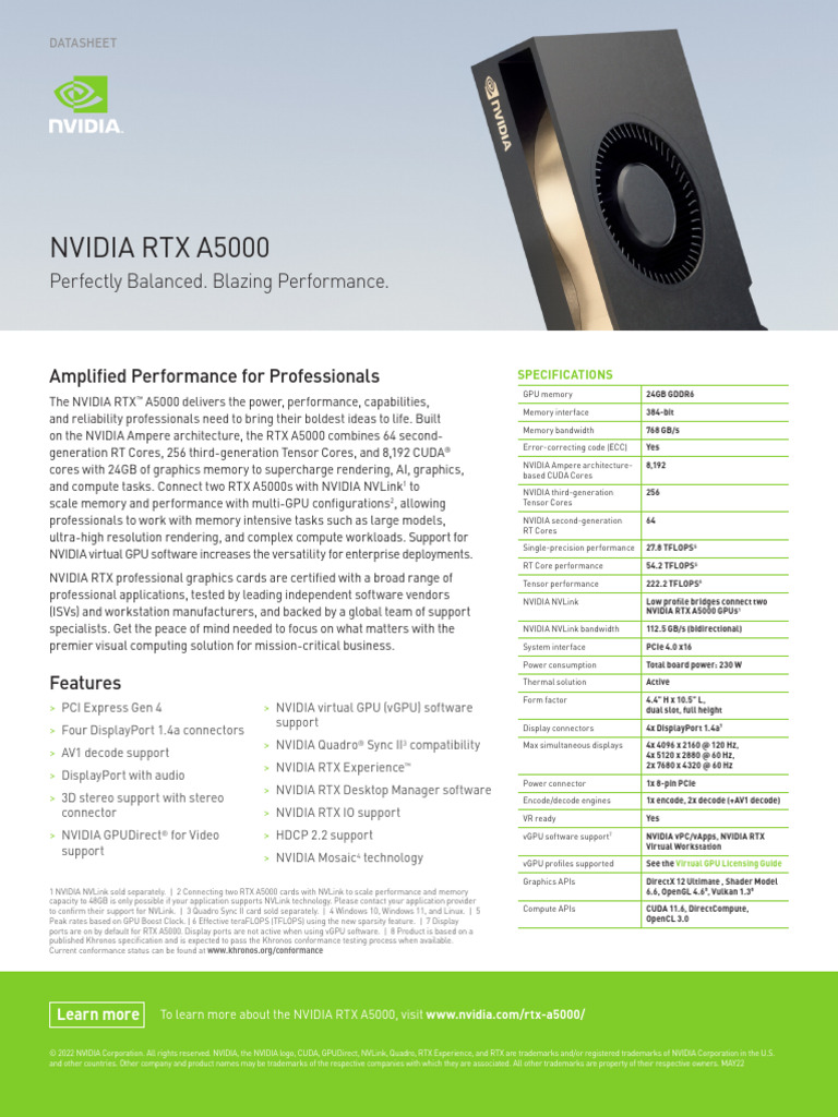 NVIDIA RTX A5000 Datasheet | PDF