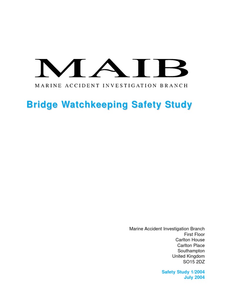 Bridge Watch Keeping Safety Study | PDF | Circadian Rhythm | Sea Captain