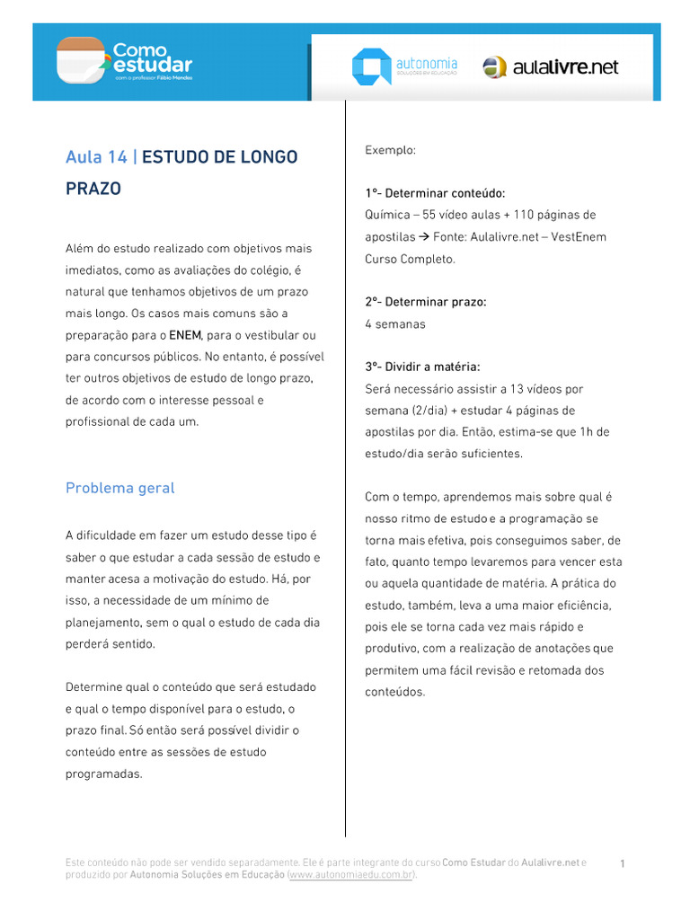 Apostila14 Estudo de Longo Prazo | PDF