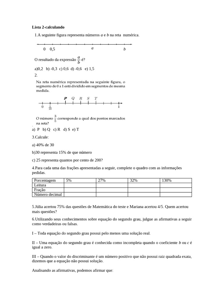 Lista 2 de Calculando | PDF