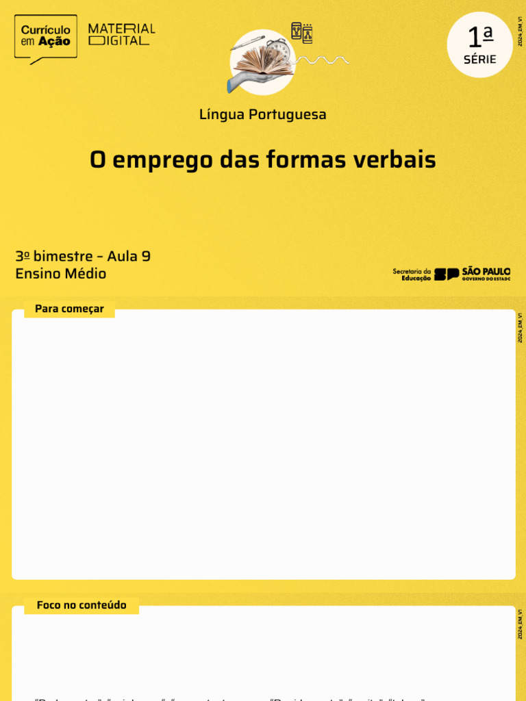 Atividades O Emprego Das Formas Verbais | PDF