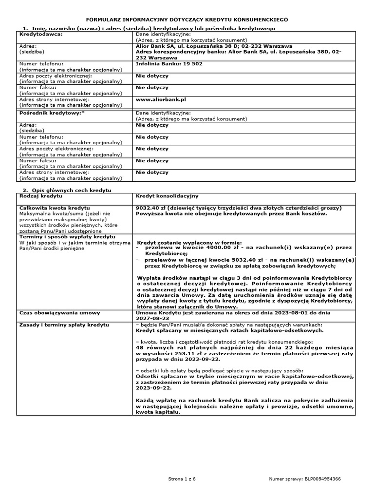 Formularz Informacyjny | PDF