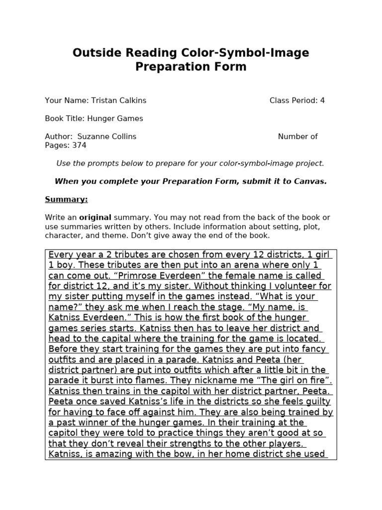 Prep Form - Color Symbol Image | PDF