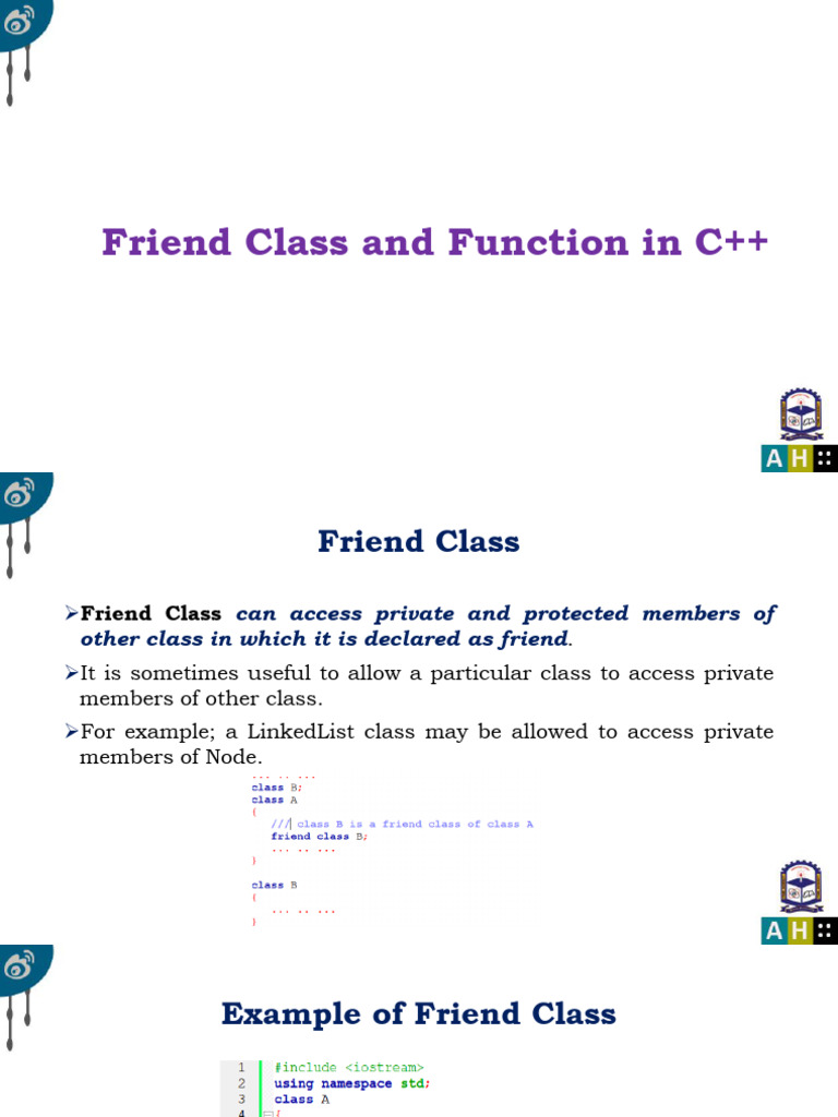Iend Class and Function | PDF | Class (Computer Programming) | C++