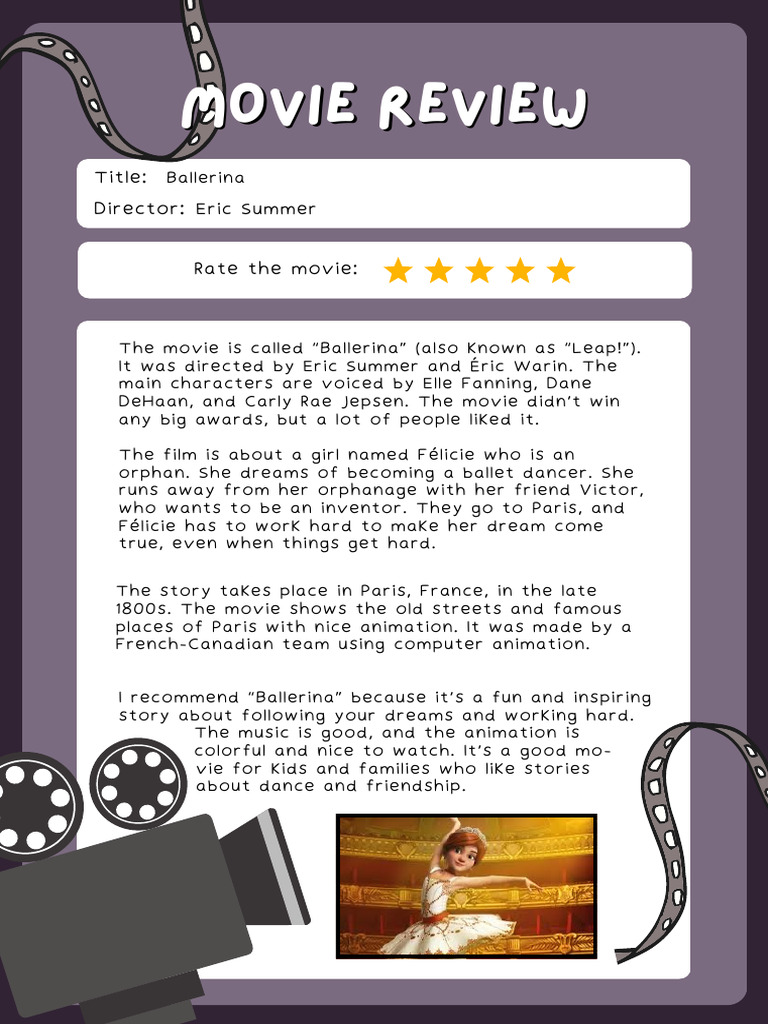 Movie Review Worksheet | PDF