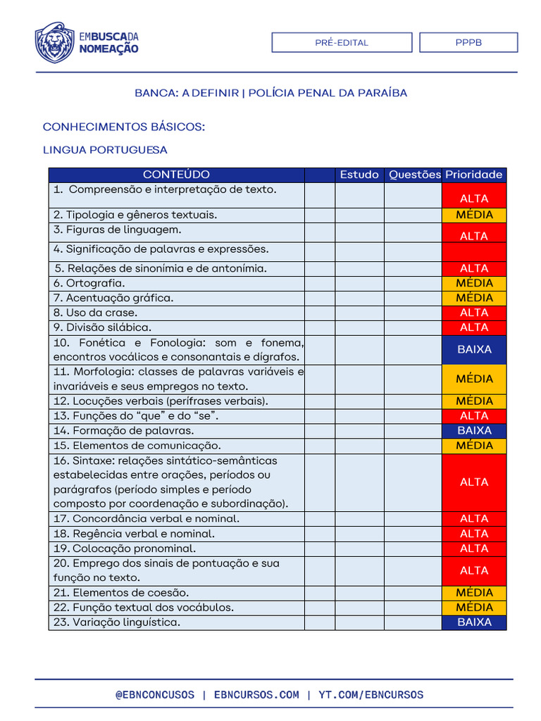 PrÃ©-edital Verticalizado - PPPB - EBN Cursos 2 | PDF