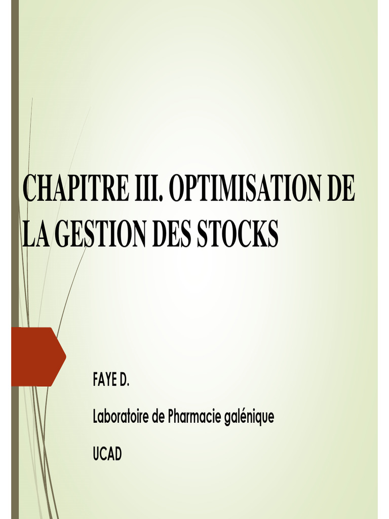 CH3 Optimisation Gestion Des Stocks | PDF