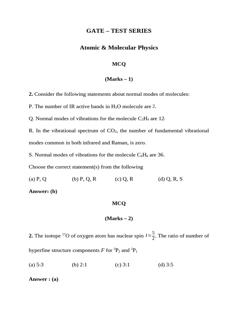 GATE Test Series - 2 - 2024 | PDF