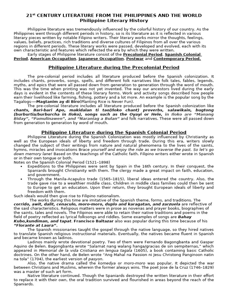 21st Century Literature From The Philippines and The World Module 2 2 | PDF