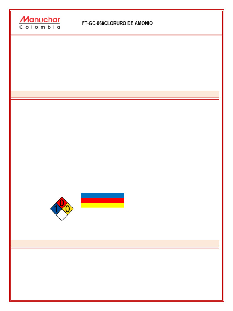 FT-GC-068 Cloruro de Amonio v-0 | PDF