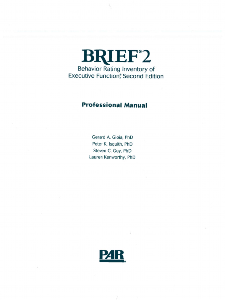 BRIEF2 Professional Manual | PDF