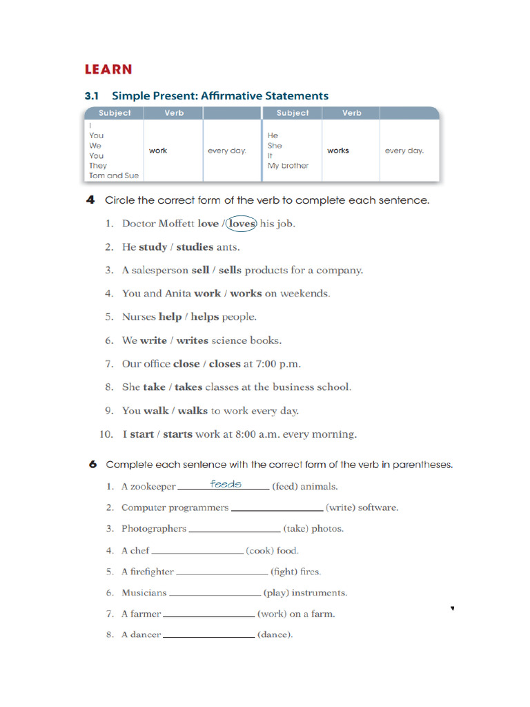 Present Simple. | PDF