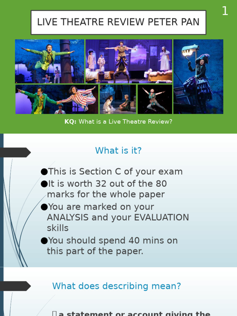 Peter Pan Live Theatre Evaluation Question Resources | PDF