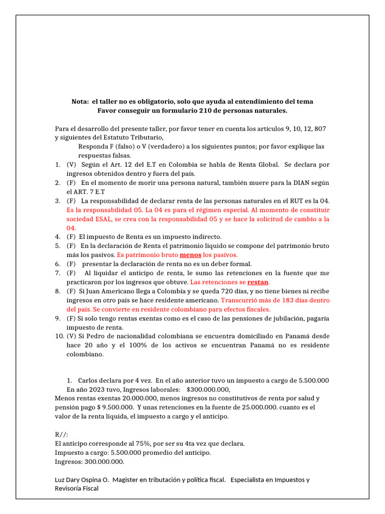 Taller 2da Clase | PDF