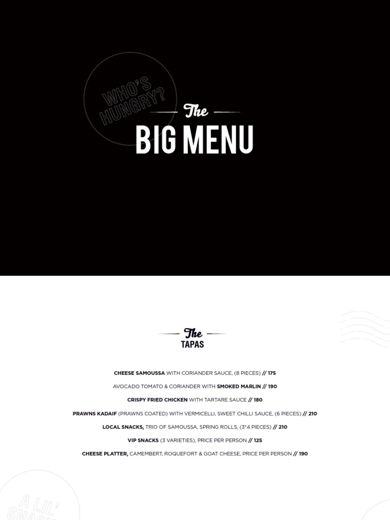 BW Food Menu ENG Mar 2018 | PDF
