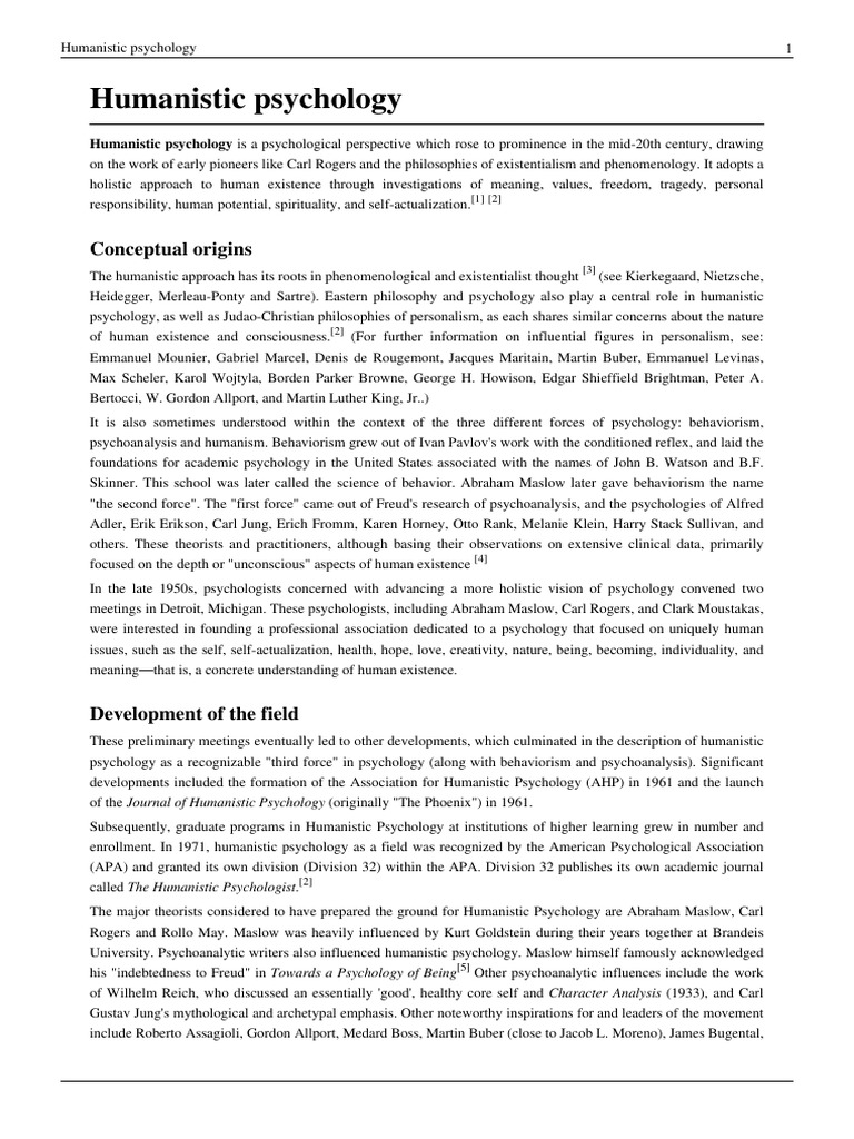 Humanistic Psychology | PDF