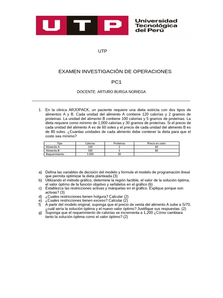 Utp - Ope1 - Pc1 2024 - 2 - Hpavsc | PDF