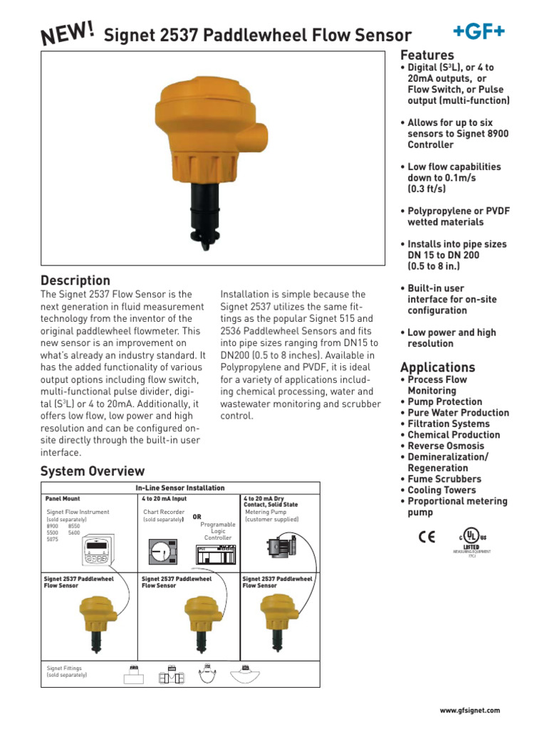 Sensor de Vazão Signet 2537 | PDF