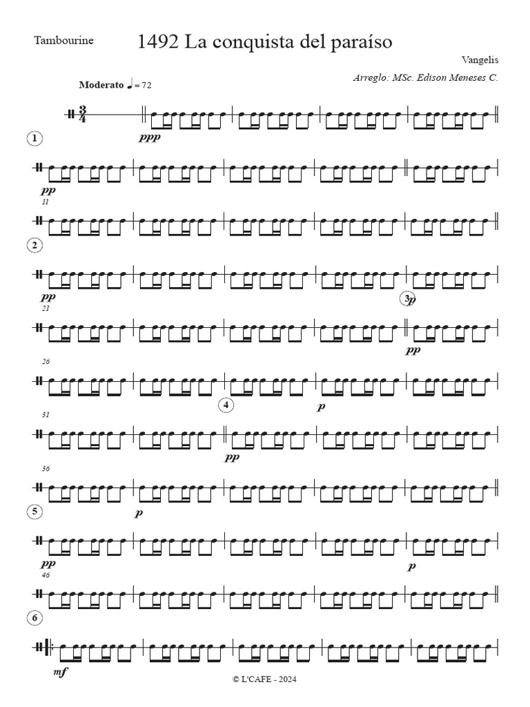 La Conquista Del Paraíso - Tambourine | PDF