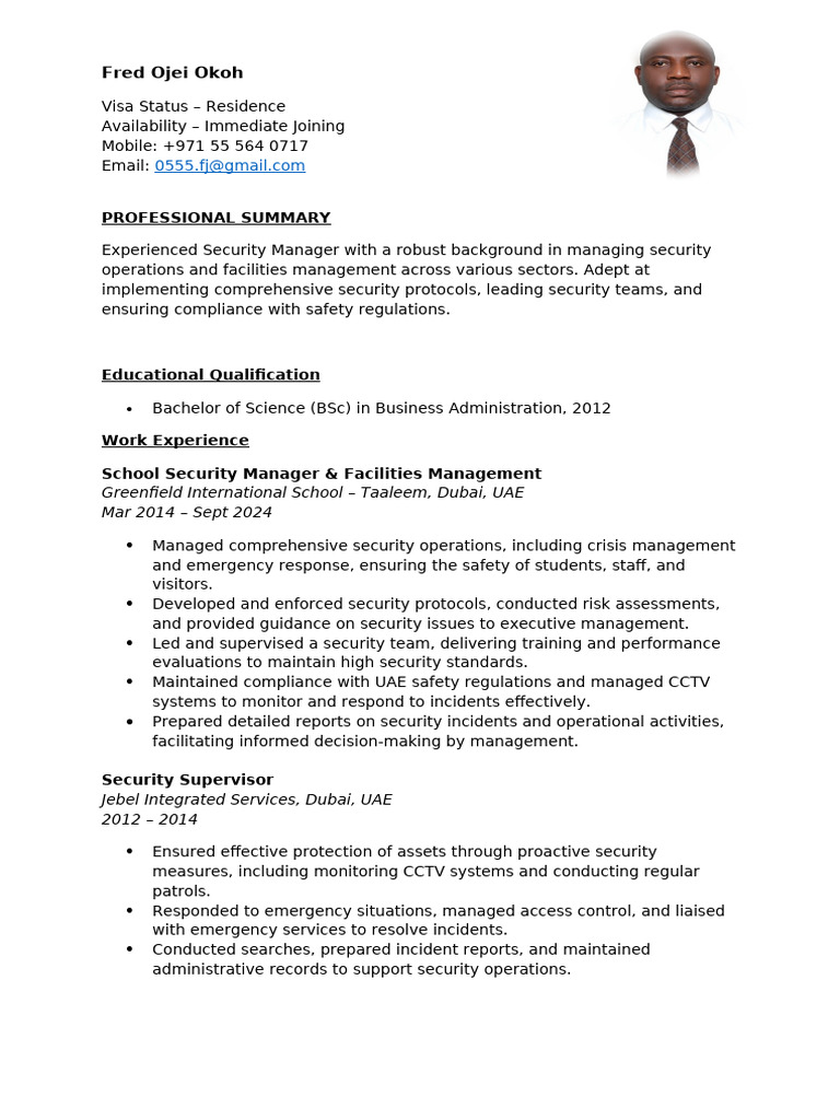 Fred CV WRD | PDF | Regulatory Compliance | Computers