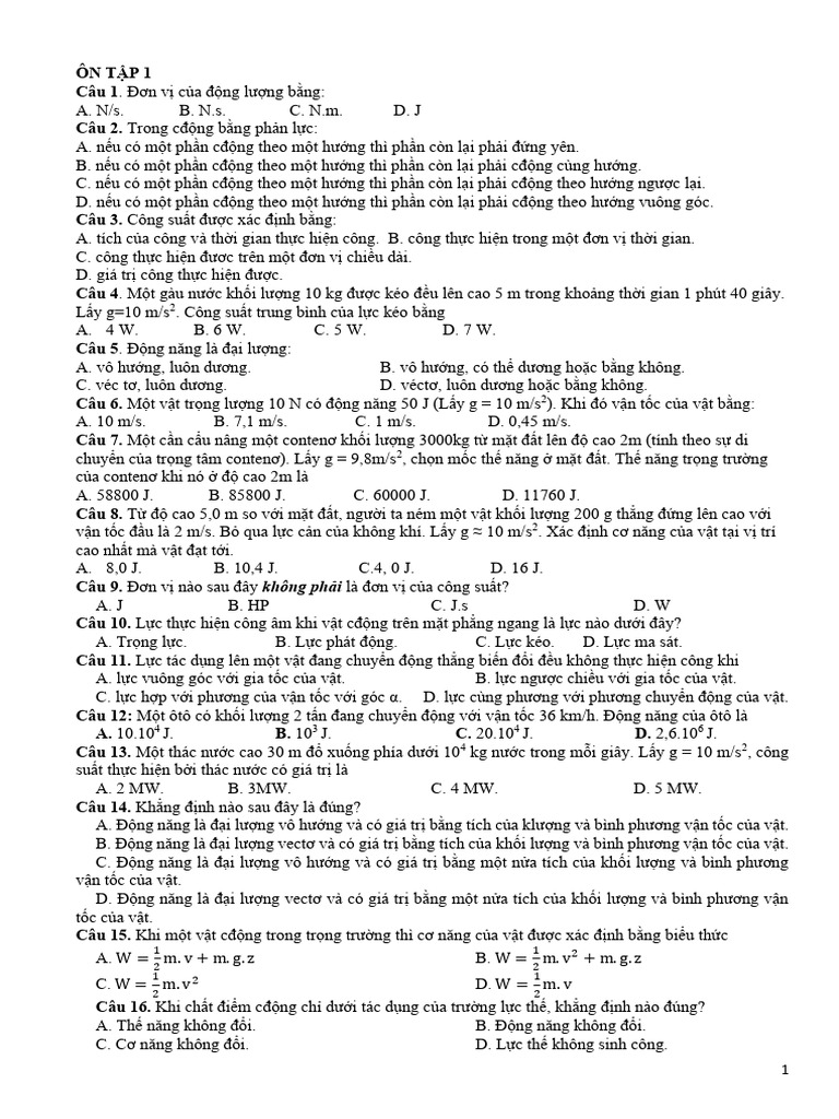 ÔN TẬP TN 10 HK222 23 | PDF