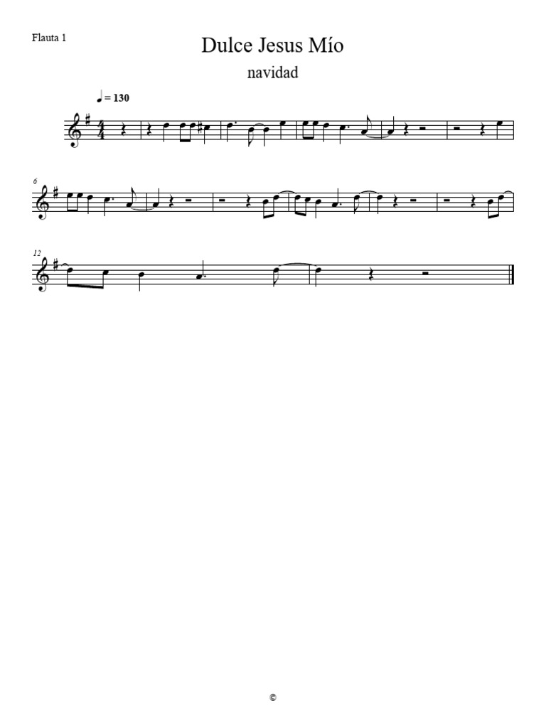 Dulce Jesus Mio Navidad - Flauta 1 | PDF